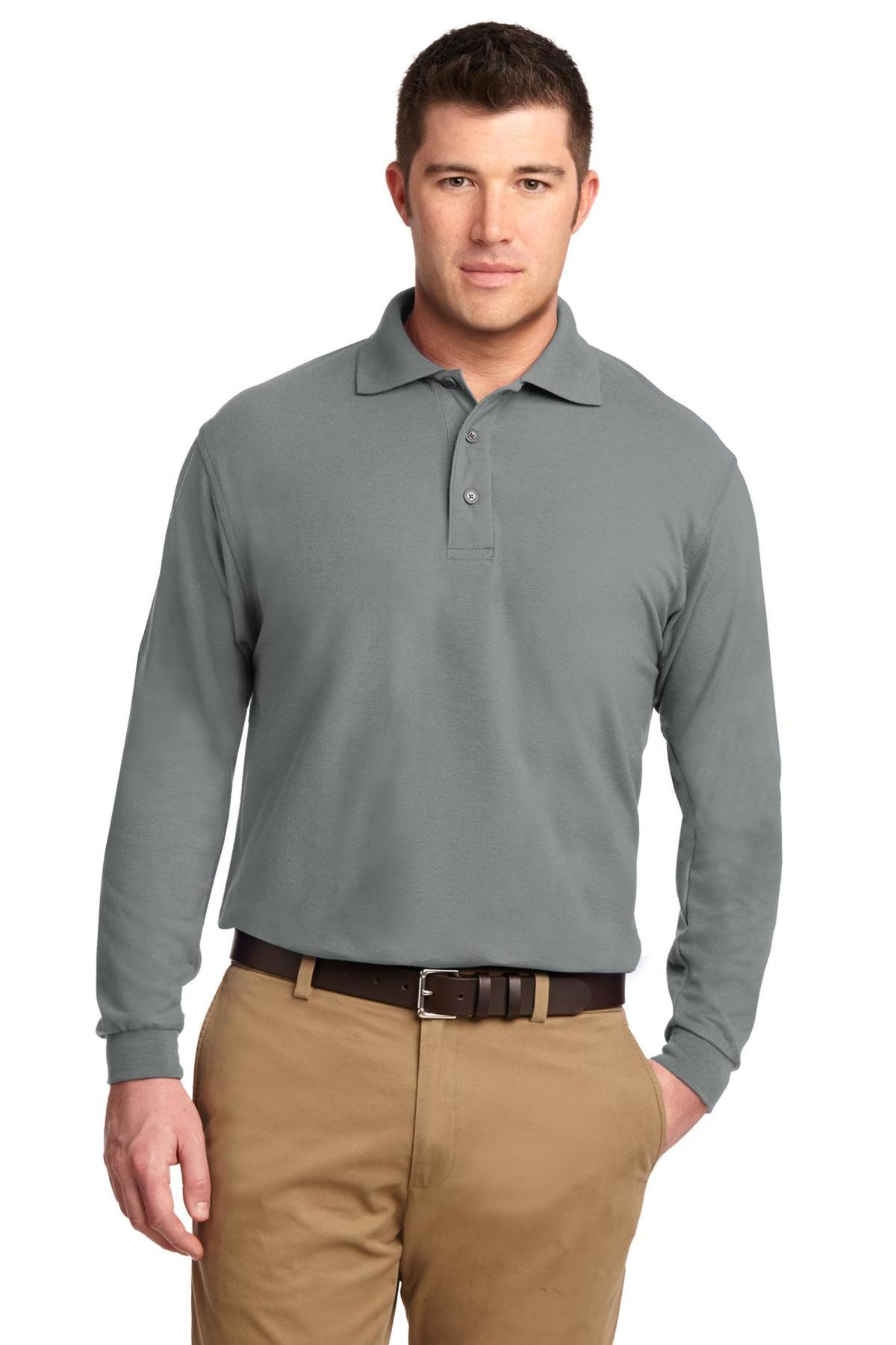 Port Authority Embroidered Long Sleeve Silk Touch Sport Shirt - Queensboro