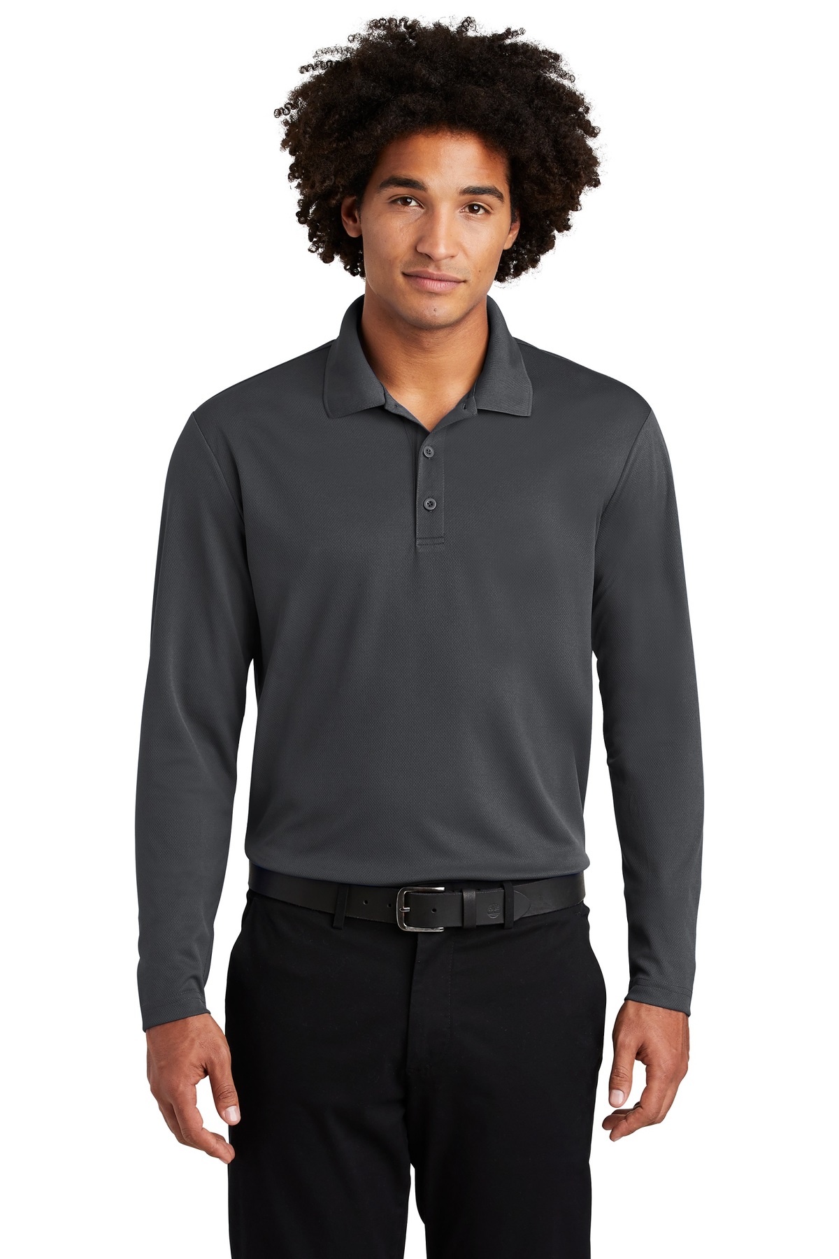 Sport-Tek Embroidered Men's 100% Performance RacerMesh Long Sleeve Polo ...