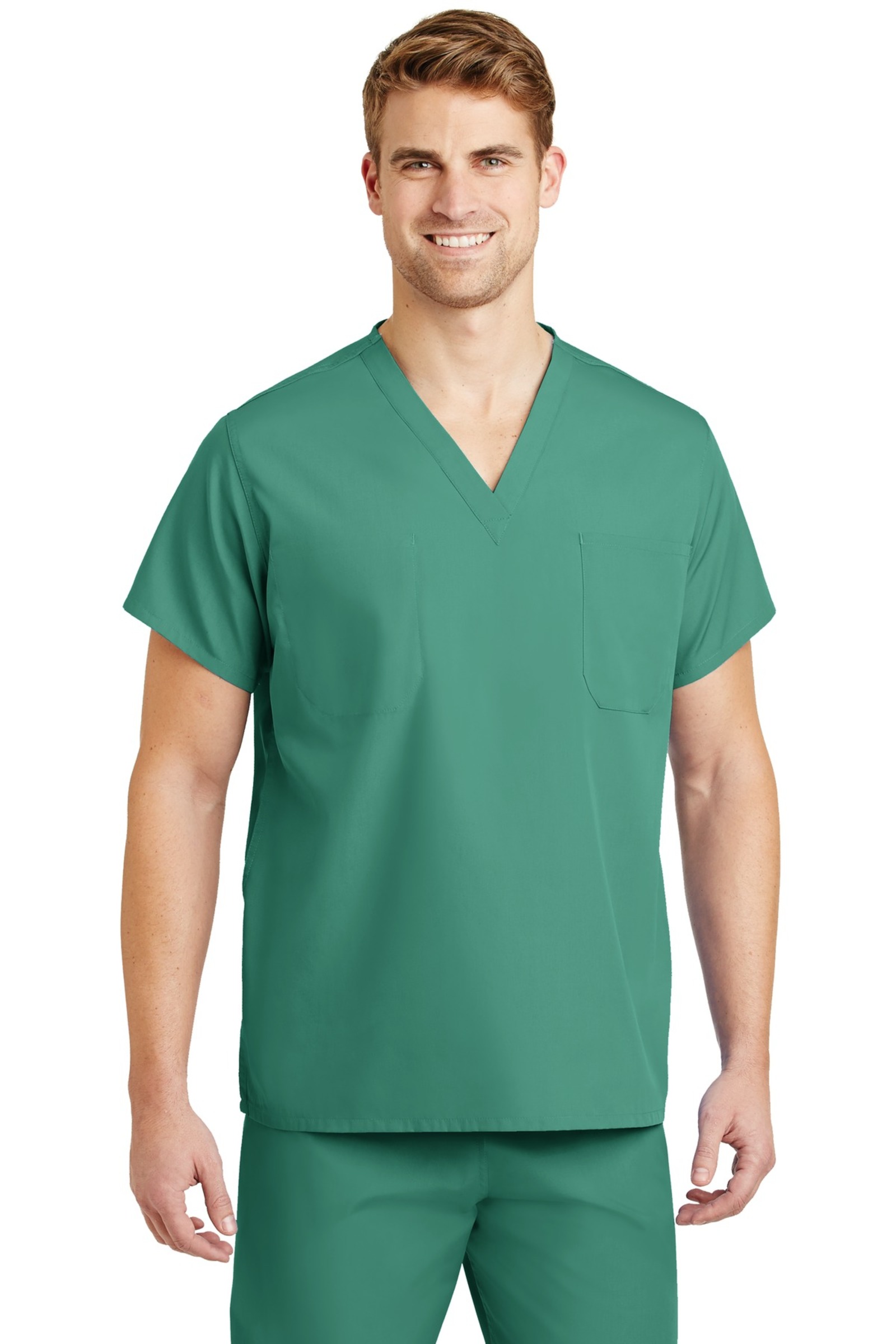CornerStone Embroidered Unisex Reversible V-Neck Scrub Top - Queensboro