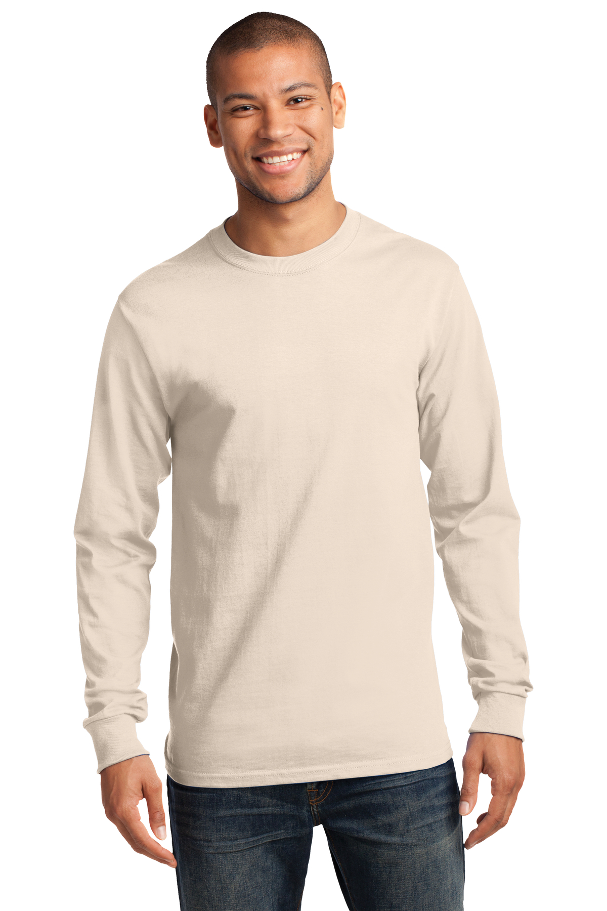 Port & Company Embroidered Men's Long Sleeve Essential Tee - Queensboro Port & Company Embroidered Men's Long Sleeve Essential Tee - Queensboro