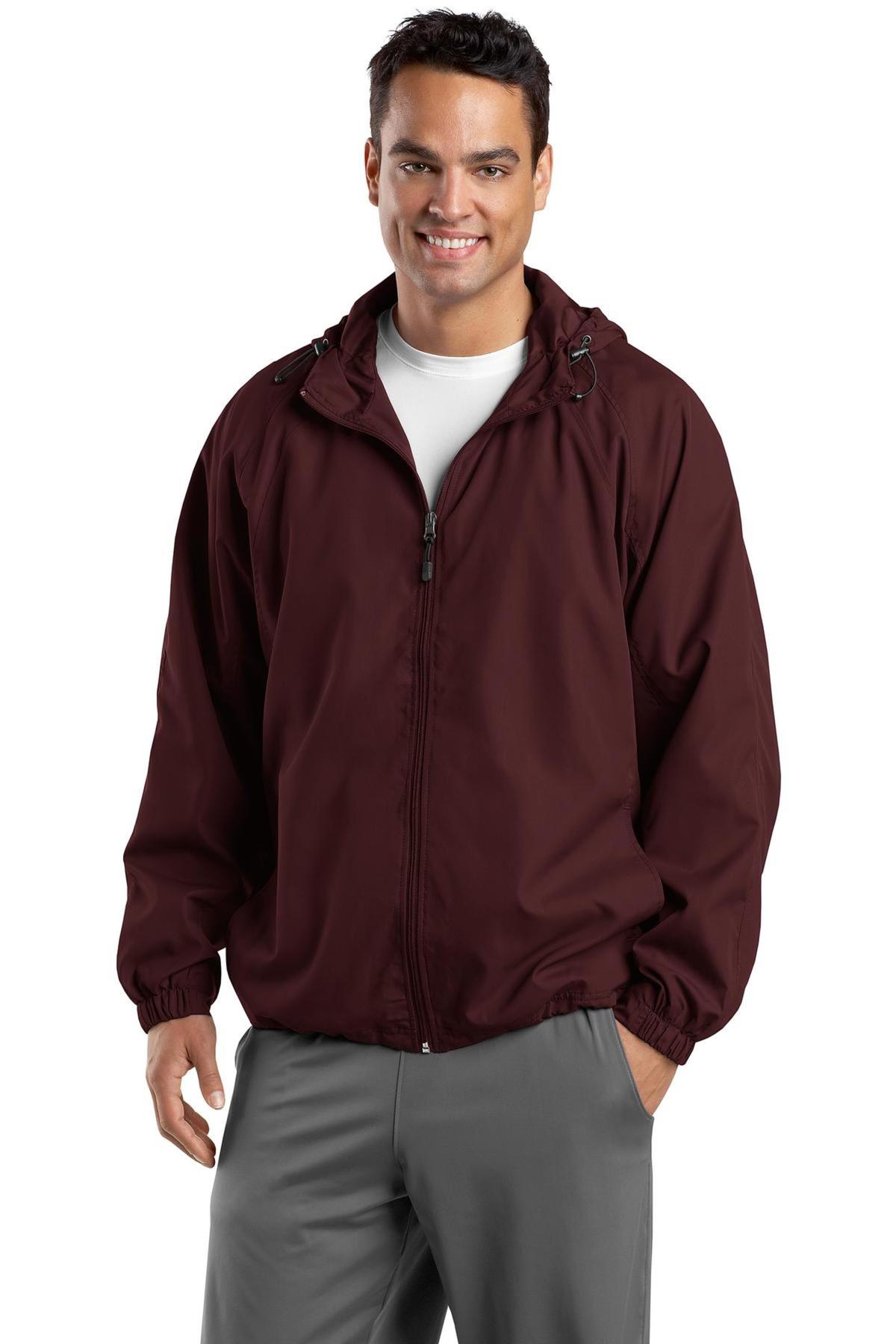 Sport-Tek Embroidered Men's Hooded Weather Resistant Jacket - Queensboro