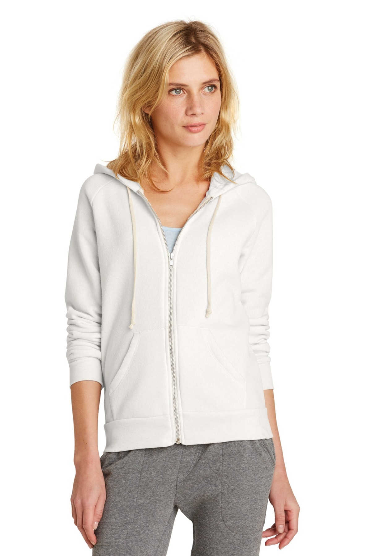 Alternative Embroidered Women's Adrian Eco-Fleece Zip Hoodie - Queensboro