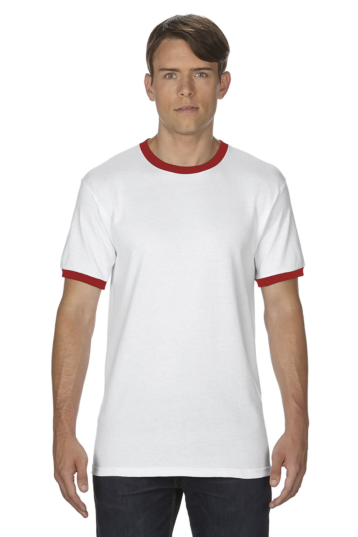 Printed Gildan DryBlend 5.6 oz. Ringer T-Shirt - Queensboro