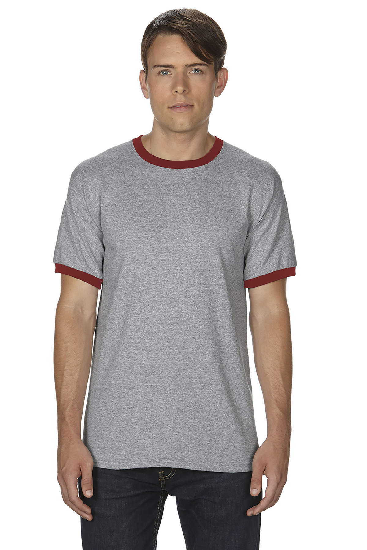 Printed Gildan DryBlend 5.6 oz. Ringer T-Shirt - Queensboro