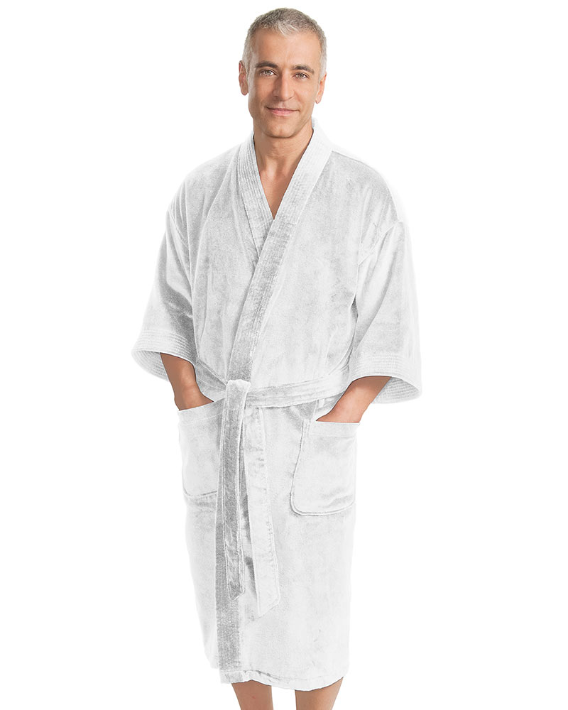 Embroidered Terry Velour Spa Robe - Queensboro